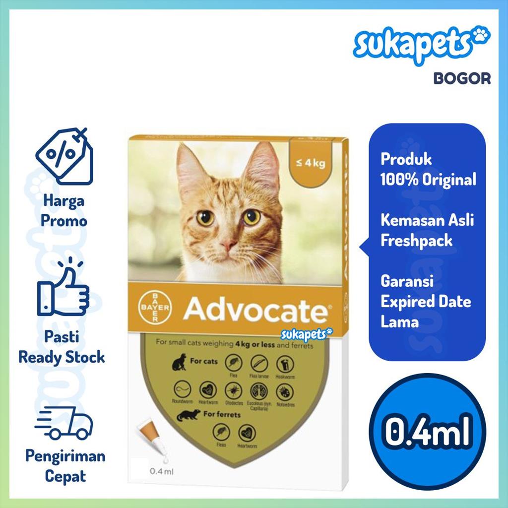 Jual Advocate Cat Obat Kutu Kucing Berat Badan Sampai 4kg 1 Pipet | Shopee Indonesia