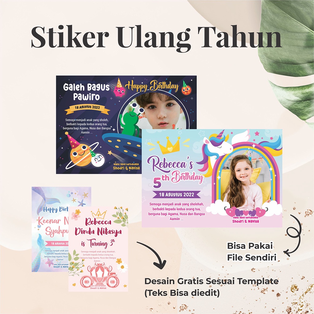 Jual STIKER ULTAH ANAK / ULANG TAHUN ANAK / BIRTHDAY STIKER / STIKER ...