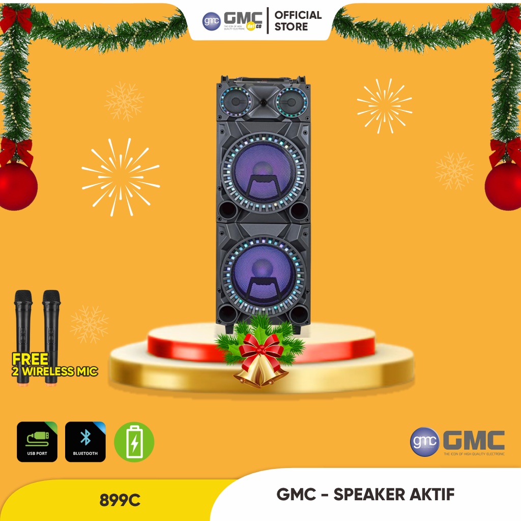 Jual GMC SPEAKER 899C MULTIMEDIA BLUETOOTH + 2 MIC WIRELESS | TERMURAH ...