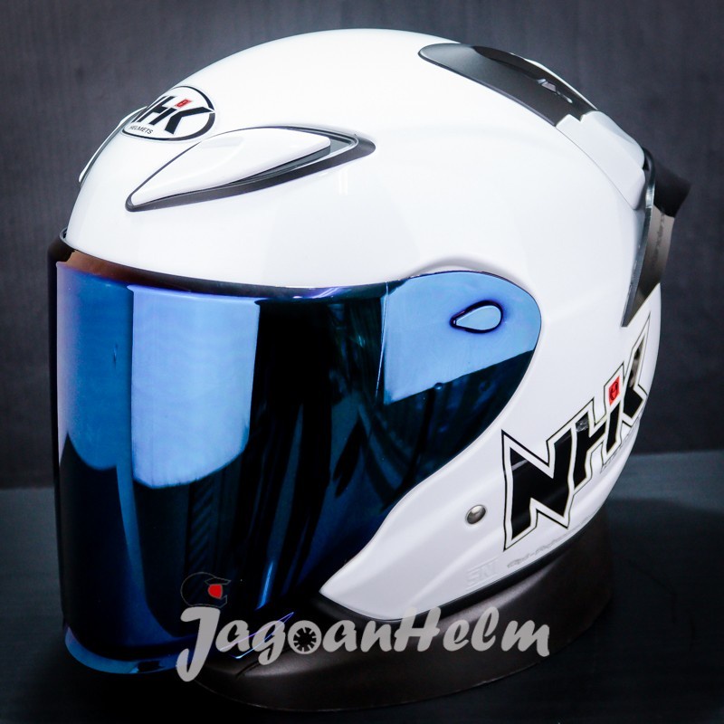 Jual HELM NHK R6 SOLID White Metalic PAKET GANTENG / // HELM NHK ...