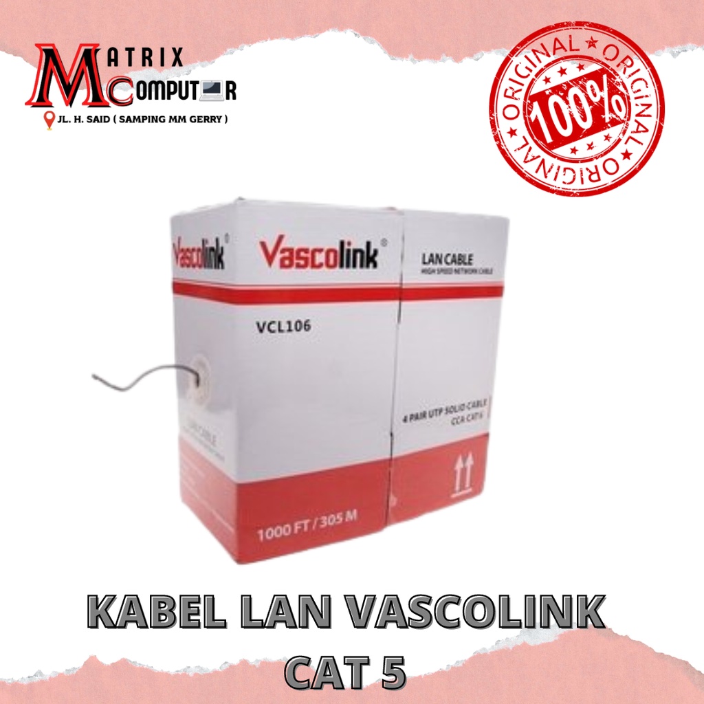 Jual KABEL LAN VASCOLINK CAT 5 PERMETER | Shopee Indonesia
