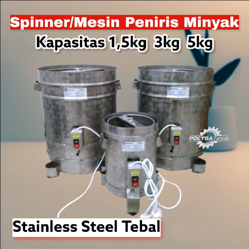 Jual Mesin Peniris Minyak & Spinner kapasitas 5 Kg - Pengering Otomatis ...