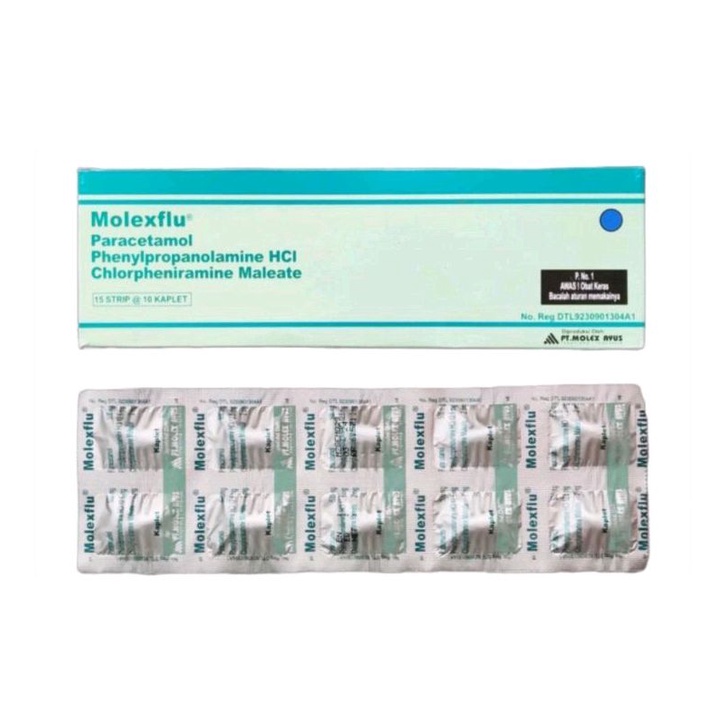 Jual MOLEXFLU TABLET/OBAT BATUK FLU DEMAM/OBAT BERSIN BERSIN HIDUNG ...