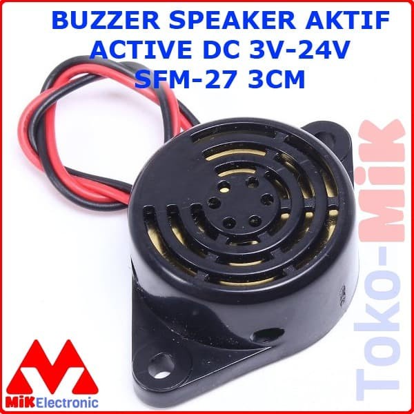 Jual BUZER SPEAKER AKTIF ACTIVE BUZZER DC 3V-24V 9V 12V SFM-27 3CM ...