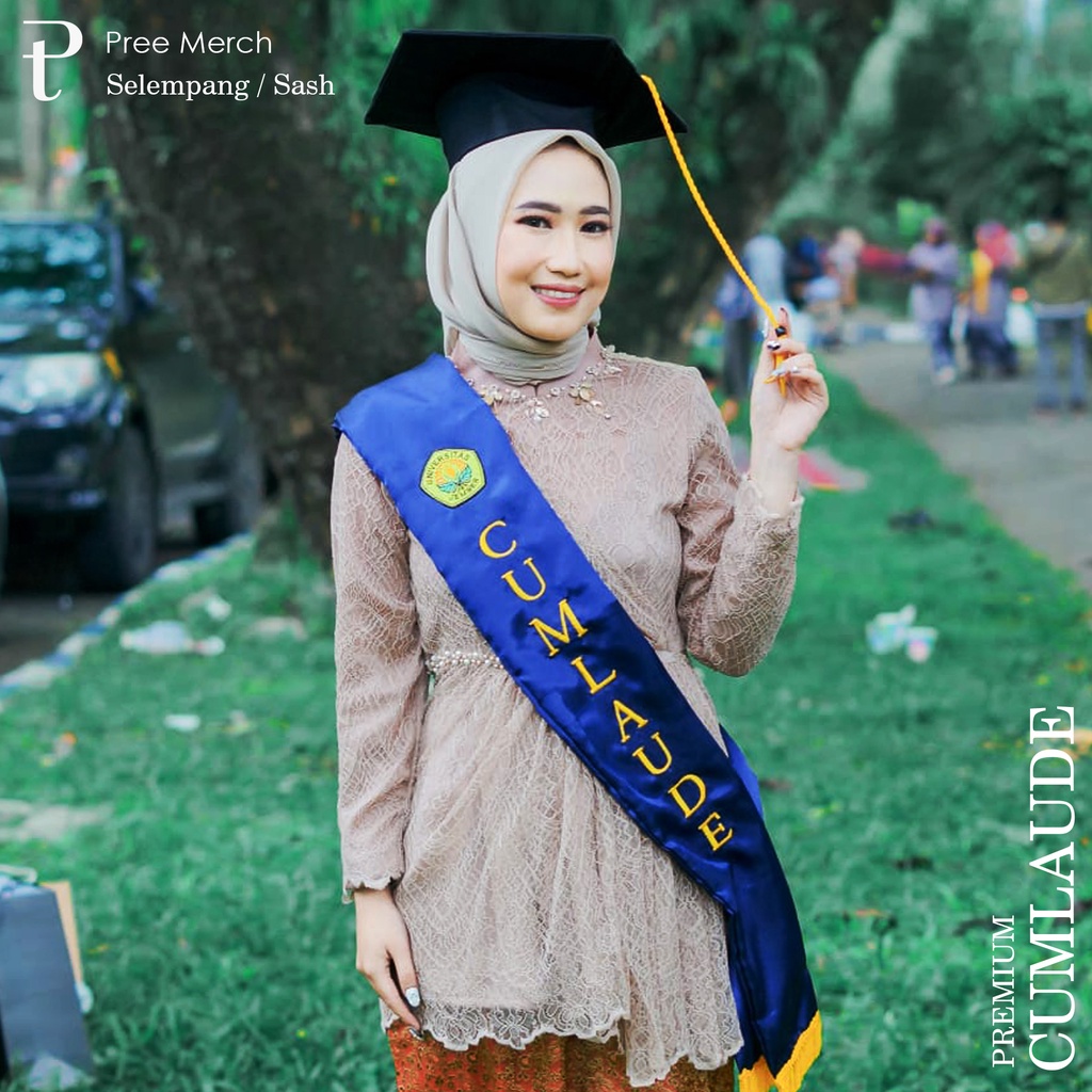 Jual SELEMPANG WISUDA CUMLAUDE PREMIUM SATIN SASH | Shopee Indonesia