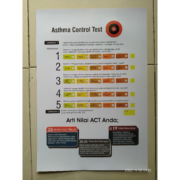 Jual Poster Asthma Control Test | Shopee Indonesia