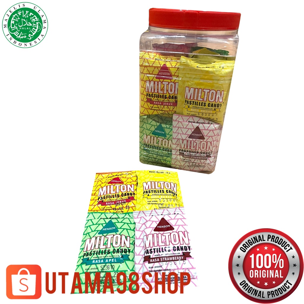 Jual MILTON PASTILLES CANDY PERMEN SACHET / JERUK / STRAWBERRY / NANAS ...