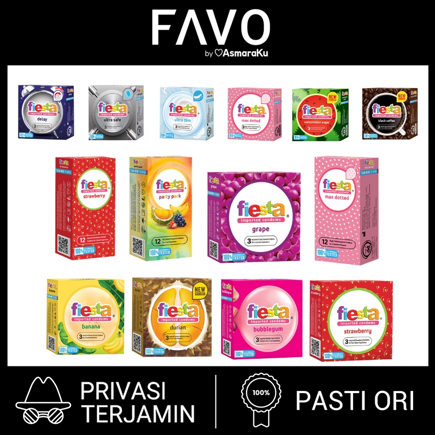 Jual Kondom Fiesta - Kondom Black Coffee / Watermelon / Strawberry ...