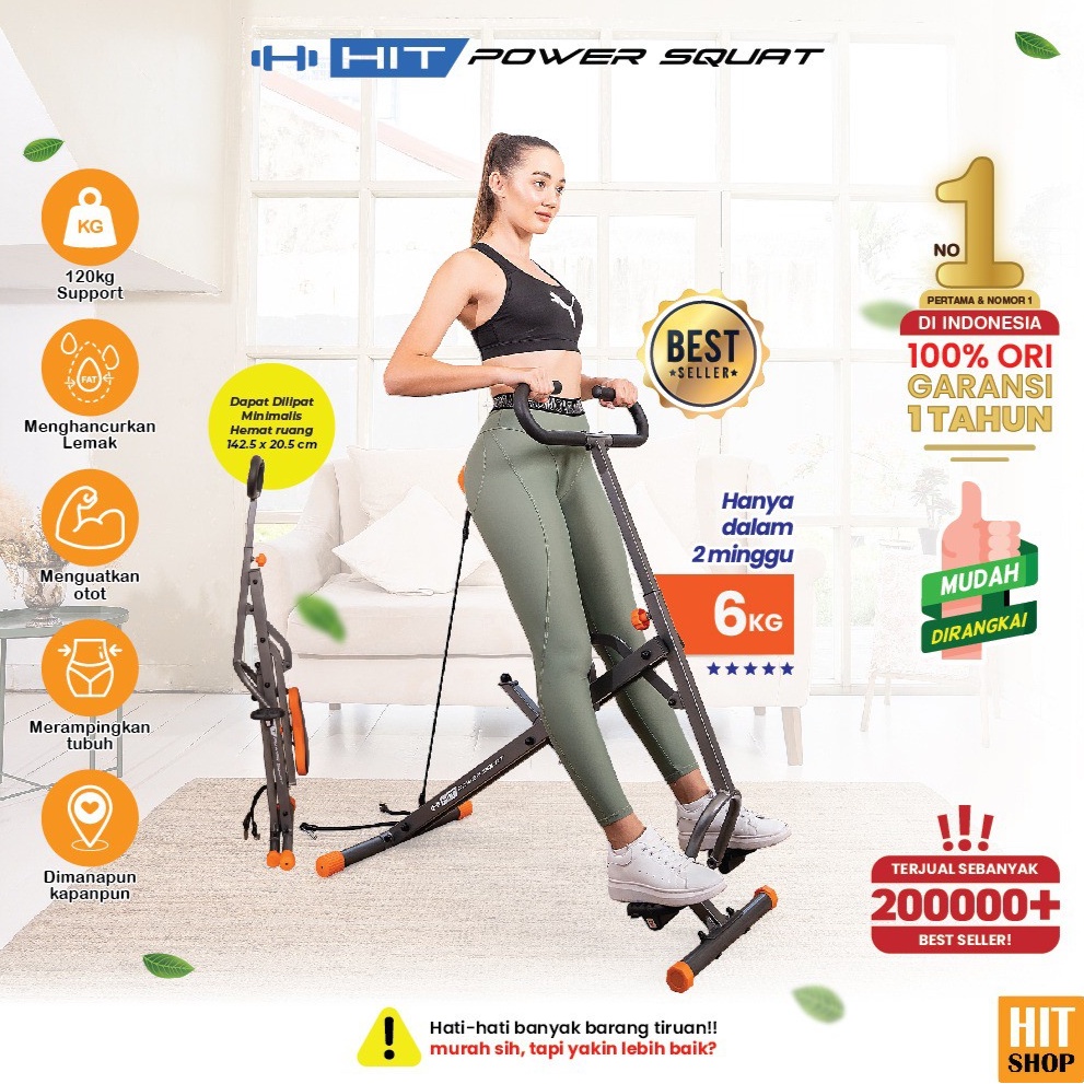 Jual HIT Power Squat, Alat Olahraga Pengecil Perut Latihan Fitness Gym ...