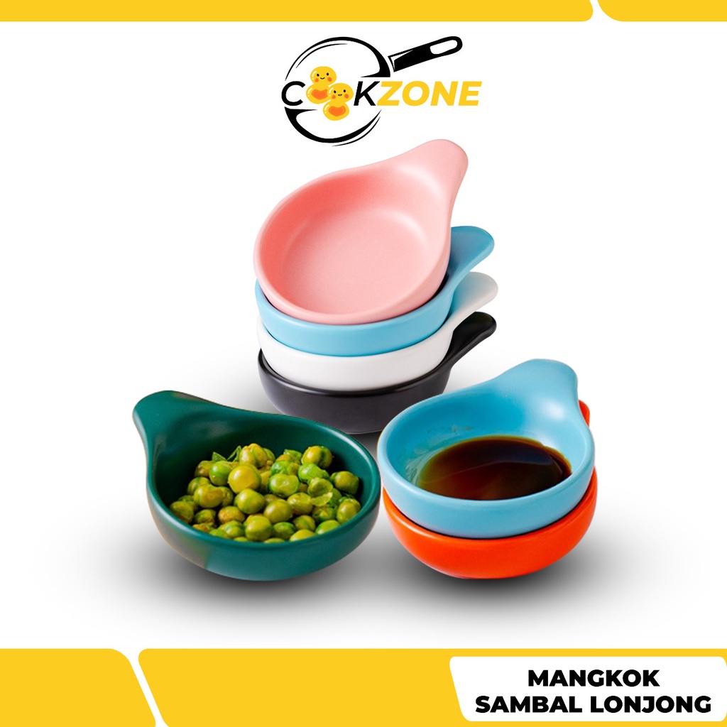 Jual COOKZONE Mangkok Sambal Keramik Lonjong / Mangkok sambal Motif ...