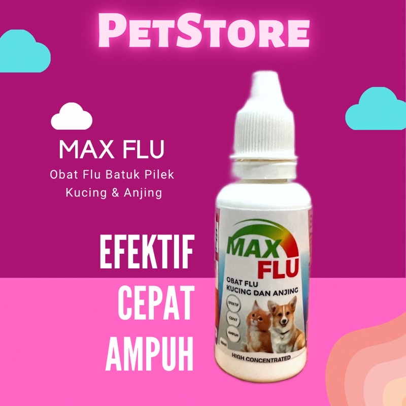 Jual MAX FLU 30ML Obat Flu Batuk Pilek Kucing Anjing | Shopee Indonesia