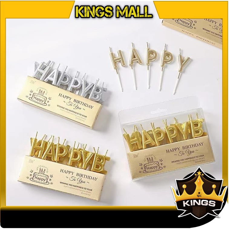 Jual KINGS - Li5569 Lilin Tulisan Happy Birthday / Cake Topper Happy ...