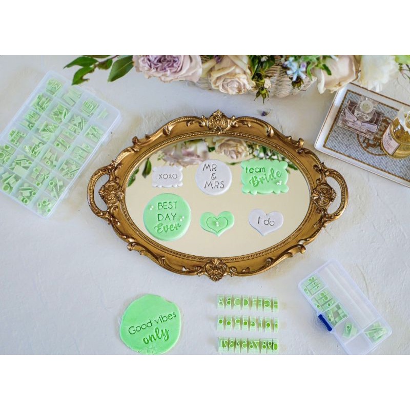 Jual GEORGE Lettering set fondant stamp cetakan huruf besar kecil angka ...