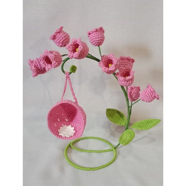 Jual LILY OF THE VALLEY Bunga Rajut Hiasan Meja atau Ruangan/Crochet ...