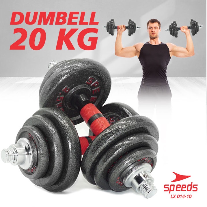 Jual SPEEDS Barbel Set 20Kg Tiang Angkat Beban Besi Dumbbell Stainless ...