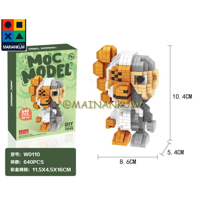 Jual NANO BLOK KAWS MONKEY ANATOMY WHITE Balok Susun Edukasi Mainan ...