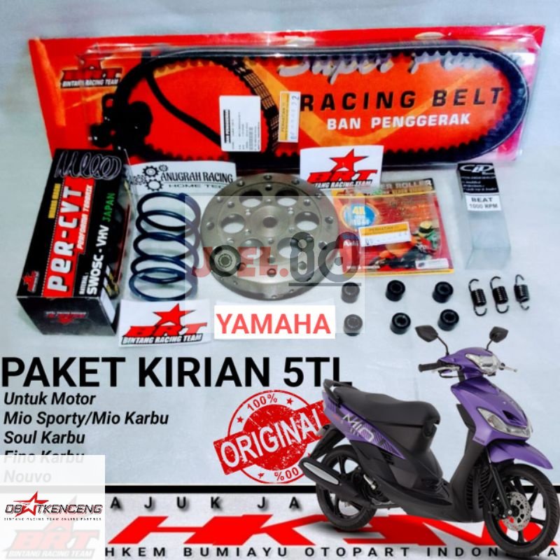 Jual PAKET KIRIAN BRT YAMAHA MIO SPORTY MIO SMILE 5TL SOUL KARBU MIO NOUVO FINO KARBU VANBELT ...