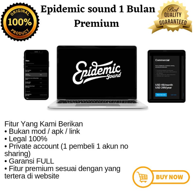 Jual [Promo] Epidemic sound premium 1 Bulan Commercial | Shopee Indonesia