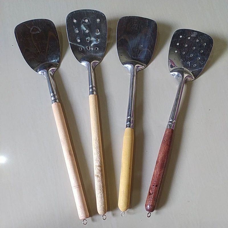 Jual Sutil stainless gagang kayu +-35cm | Shopee Indonesia
