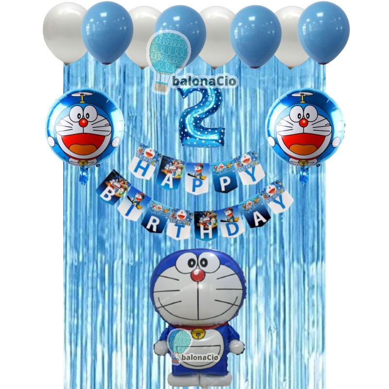 Jual Paket Dekorasi Ulang Tahun Tema Doraemon / Balon Happy Birthday ...