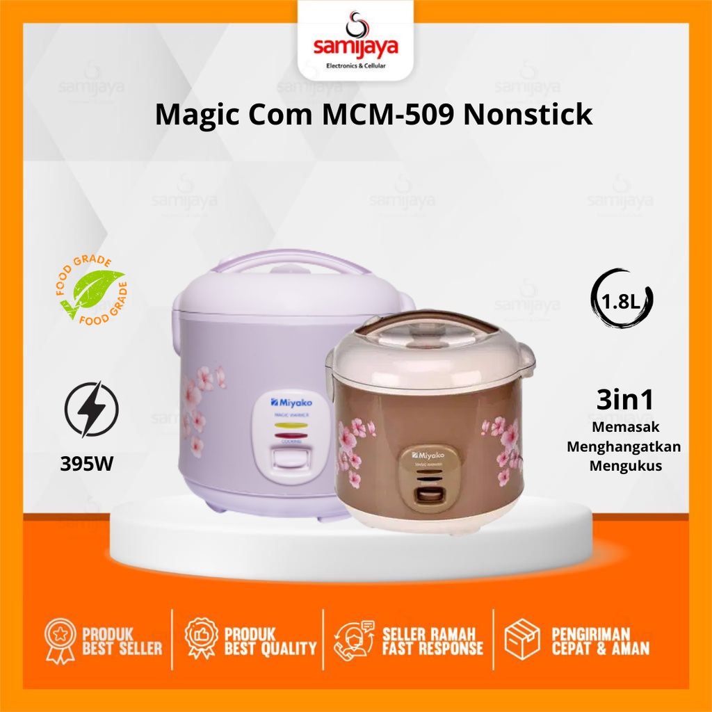 Jual MAGIC COM MIYAKO RICE COOKER 1.8 LITER MCM-509 MCM509 509 ...