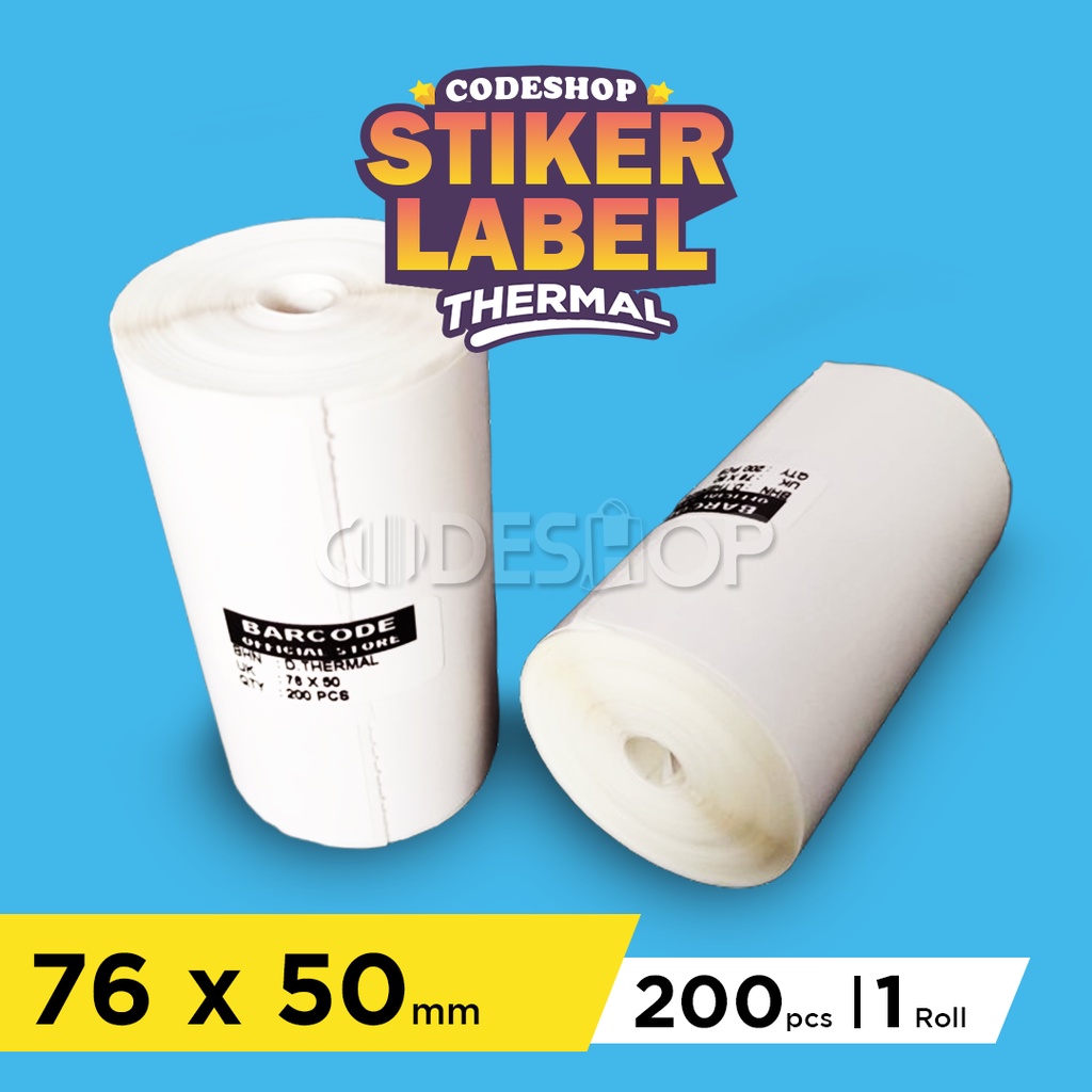 Jual Stiker Barcode 76 X 50 mm Label Sticker Thermal 76x50 isi 200 pcs ...