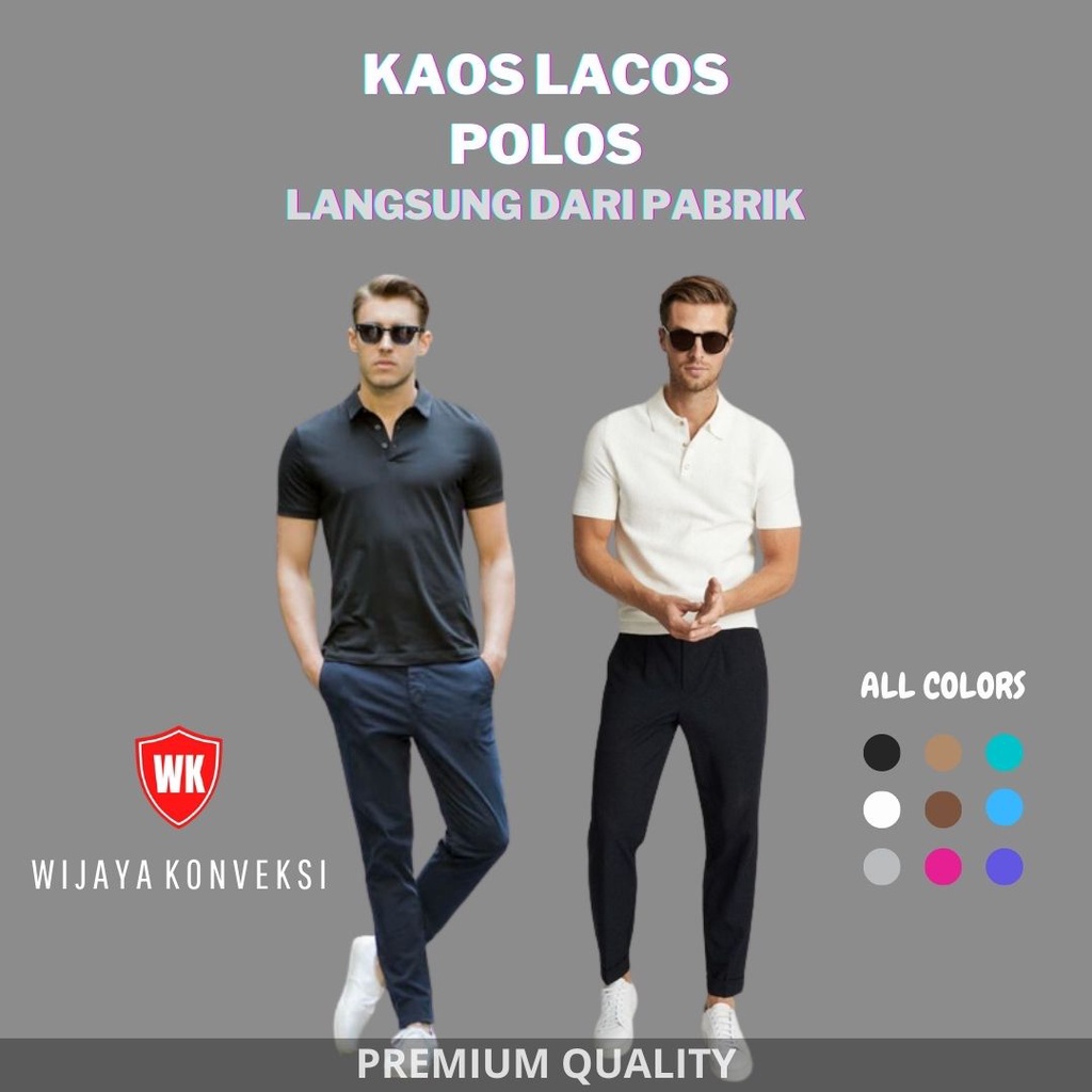 Jual Wijaya Konveksi Kaos Polo Shirt Kerah Kancing Lengan Pendek Pria ...