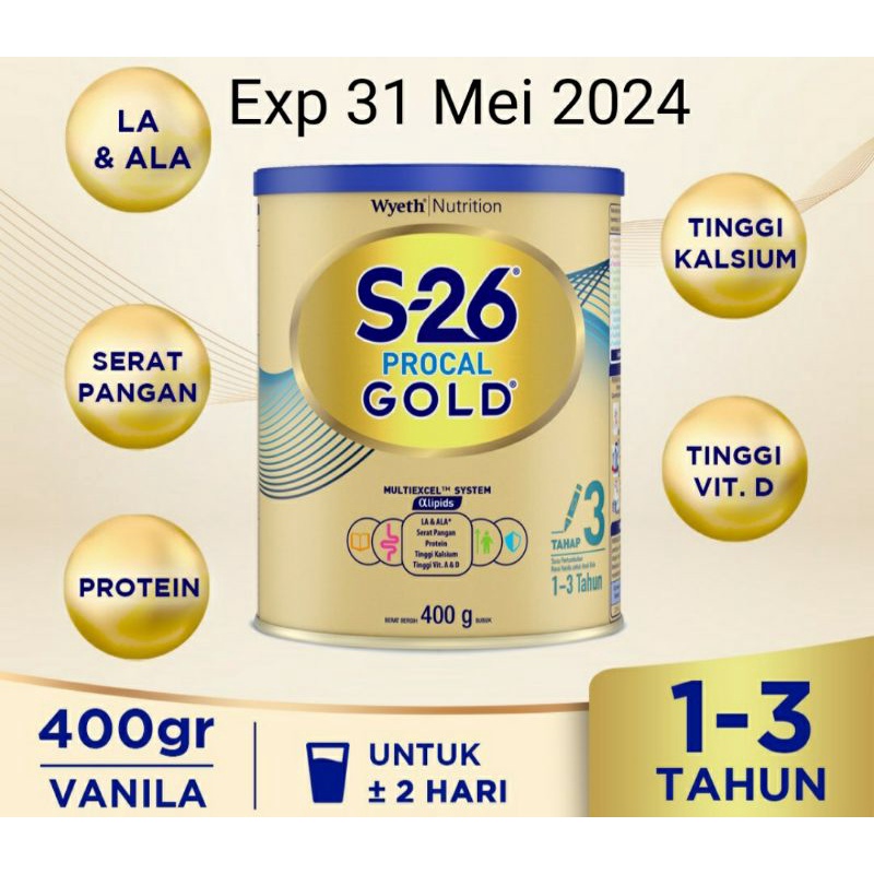 Jual S-26 Procal Gold Tahap 3 400gr Exp Mei 2024 | Shopee Indonesia