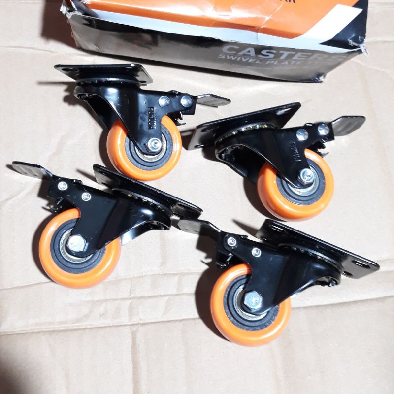 Jual RODA CASTER 2" HIDUP roda kaster roli troli rak rem | Shopee Indonesia