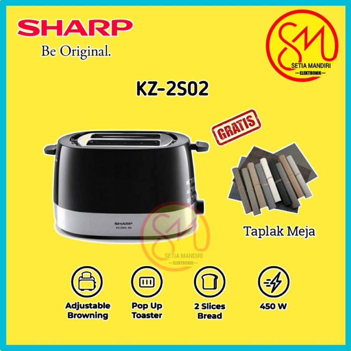 Jual Sharp Kz-2S02-Bk Sandwich Toaster Pemanggang Roti Listrik Pop Up | Shopee Indonesia