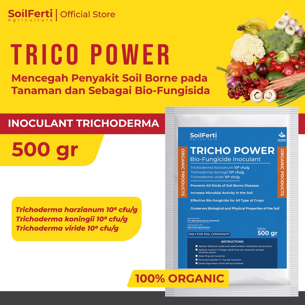 Jual SOILFERTI - Pupuk Organik Hayati Trichoderma Powder Tricho Power ...