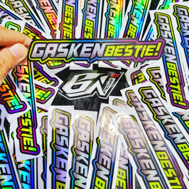 Jual stiker viral sticker kata2 Hologram Gaskes Bestie | Shopee Indonesia
