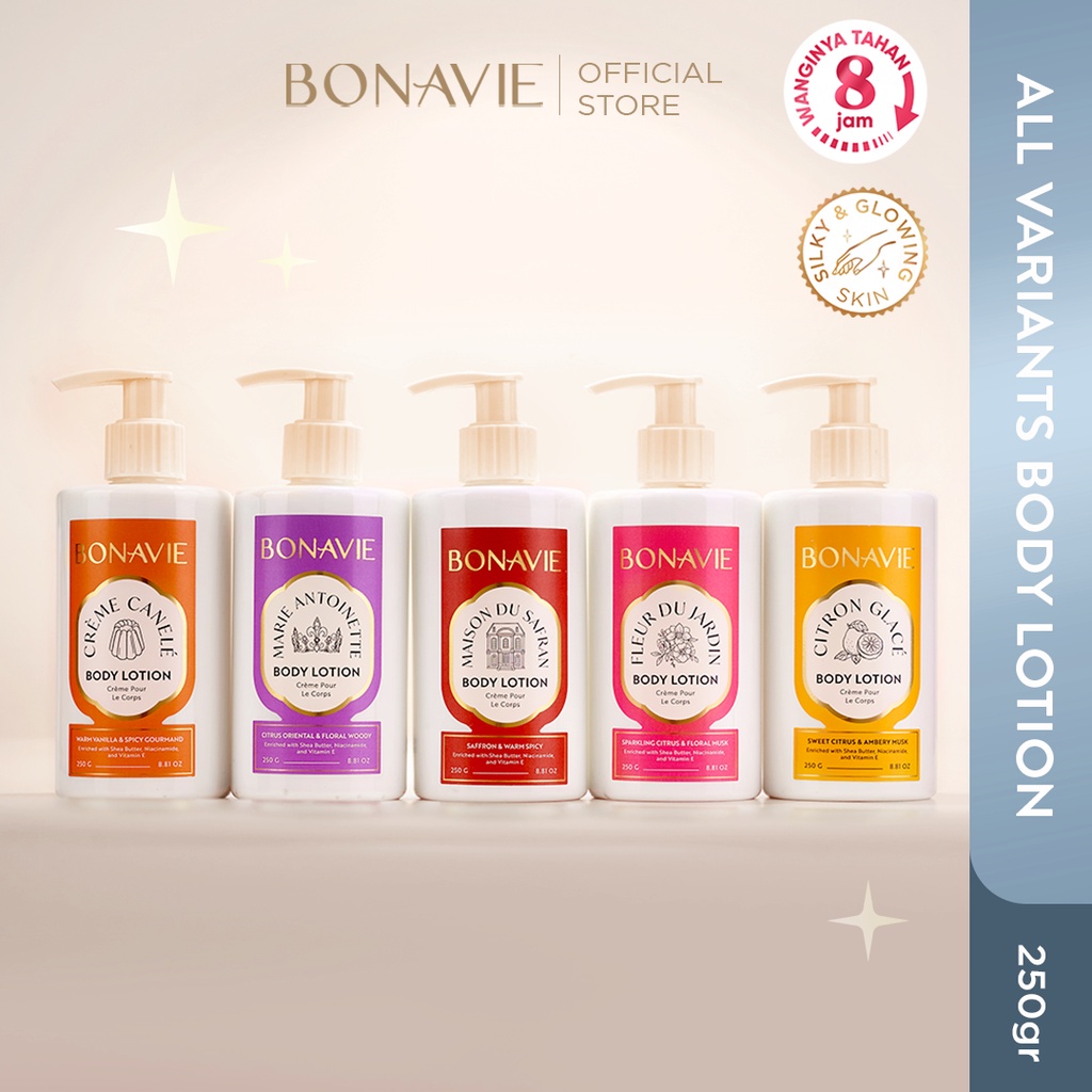 Jual BONAVIE Body Lotion (Citron Glace, Creme Canele, Fleur du jardin ...