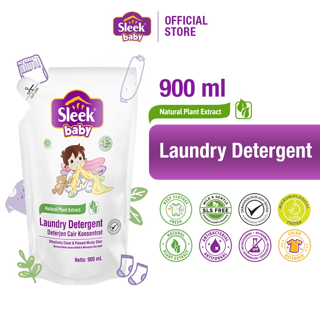 Jual Sleek Baby Laundry Detergent Pouch 900ml | Shopee Indonesia