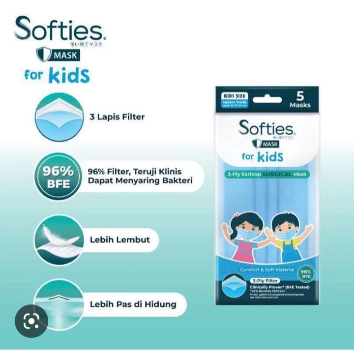 Jual Softies Daily Mask for Kids 5s ( isi 5pcs ) | Shopee Indonesia