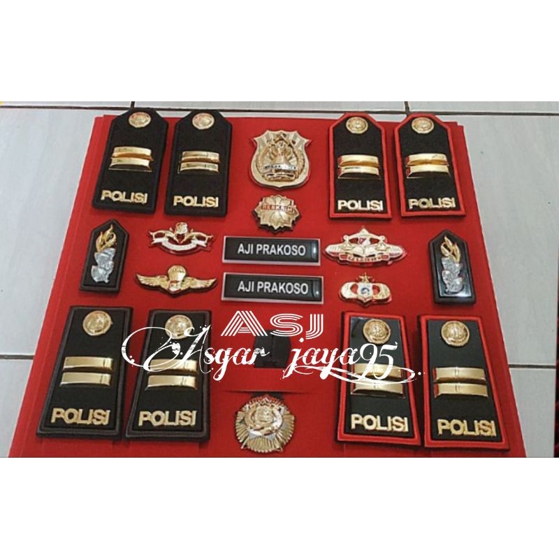 Jual tanda pangkat iptu perwira polisi pdh pdu set box costum ucapan ...