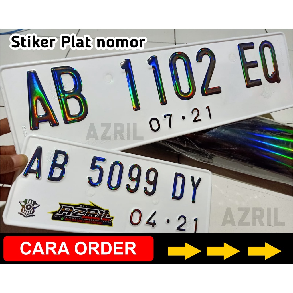 Jual Sticker PLAT NOMOR MOTOR MOBIL PLAT PUTIH HOLOGRAM | Shopee Indonesia