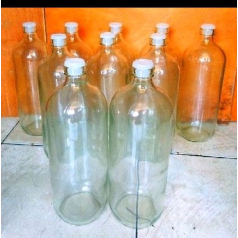 Jual botol kaca bensin/botol jamu 1000ml/1L | Shopee Indonesia