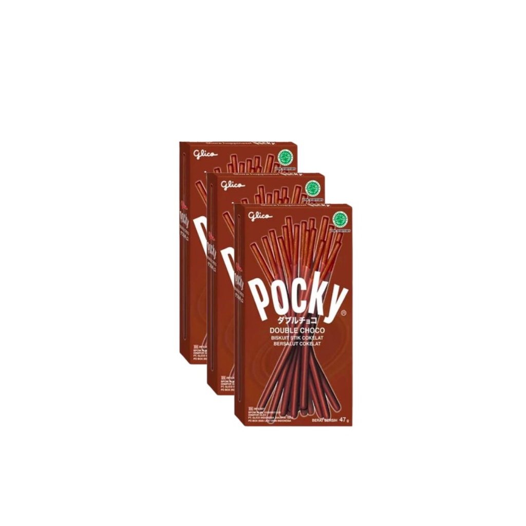 Jual Pocky Biskuit Stik Double Chocolate 3 x 47 gr | Shopee Indonesia