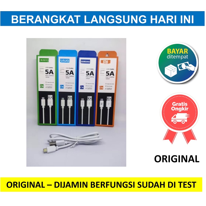 Jual Kabel Data C70 5A Micro USB Merek Samsung 1 Meter KD 5 Ampere A ...