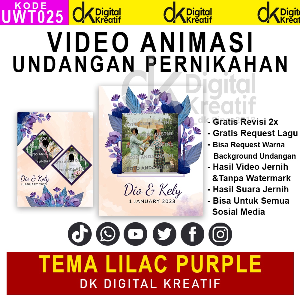 Jual Undangan Pernikahan Video Tema Lilac Purple ARMY BTS LOVERS - DK ...