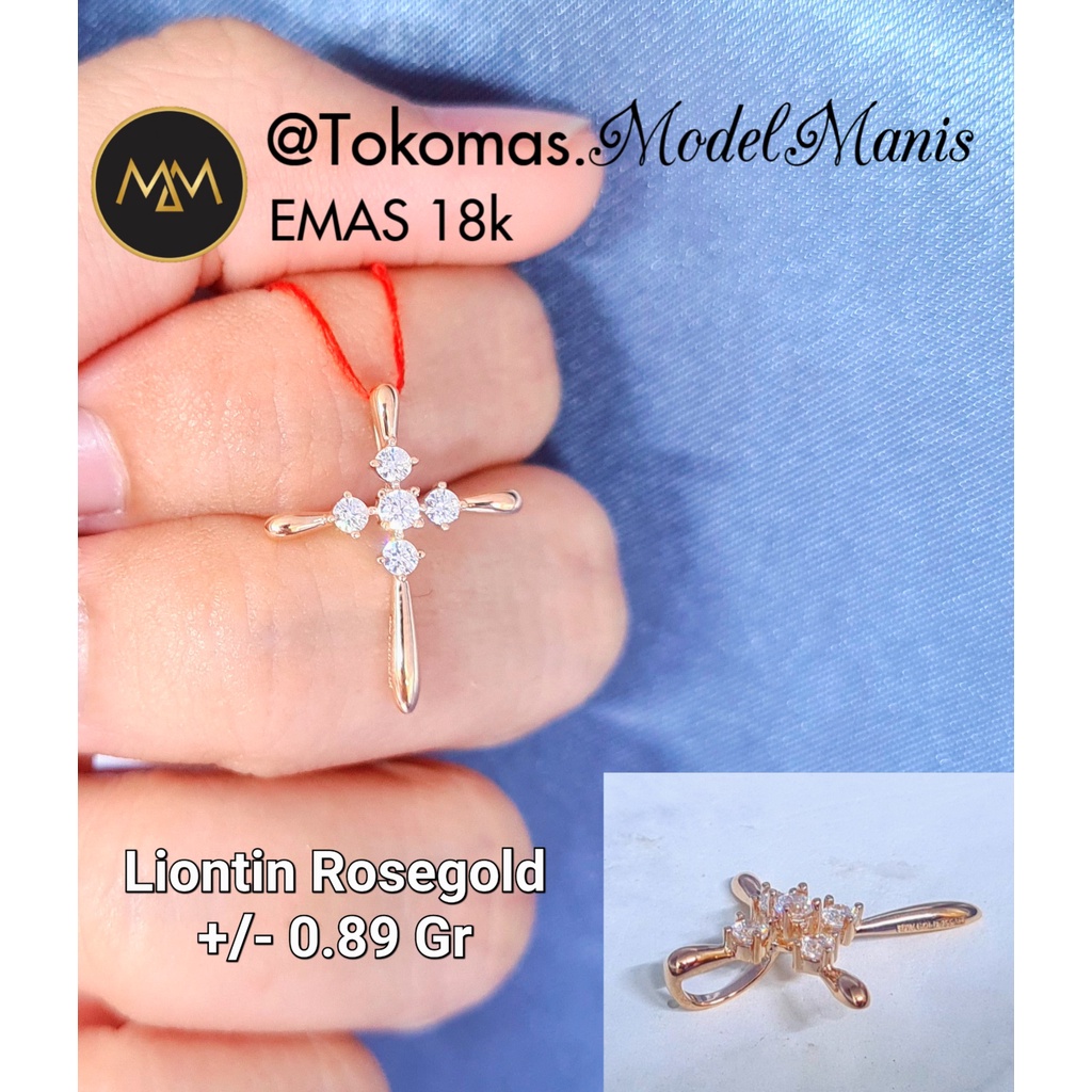 Jual Liontin salib emas rosegold SDW Gold 755 kadar 18k | Shopee Indonesia