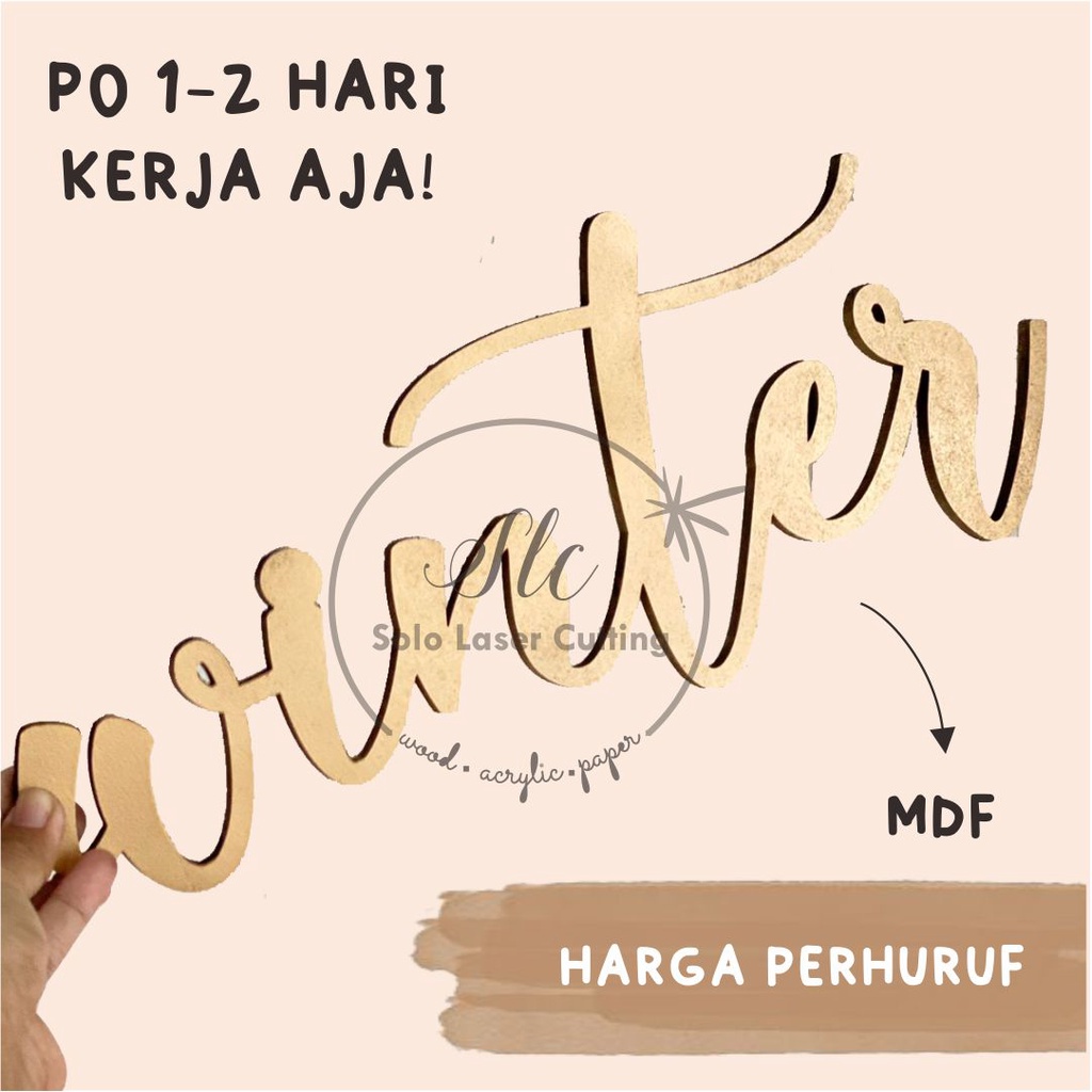 Jual READY HARGA PER HURUF Huruf Kayu ukuran tinggi 5 cm / backdrop ...