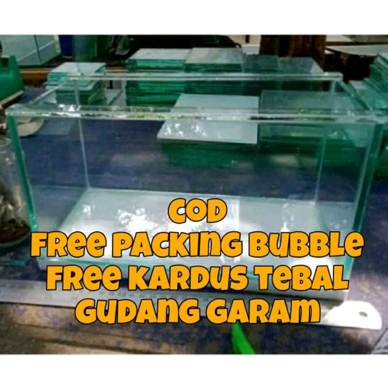 Jual aquarium mini 30x15x15 aquarium kaca polos akuarium kecil aquarium ...