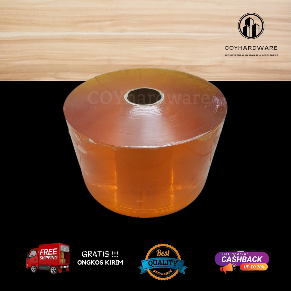 Jual TIRAI PLASTIK PVC KUNING STRIP CURTAIN PVC YELLOW ( 2 MM x 20 CM ...