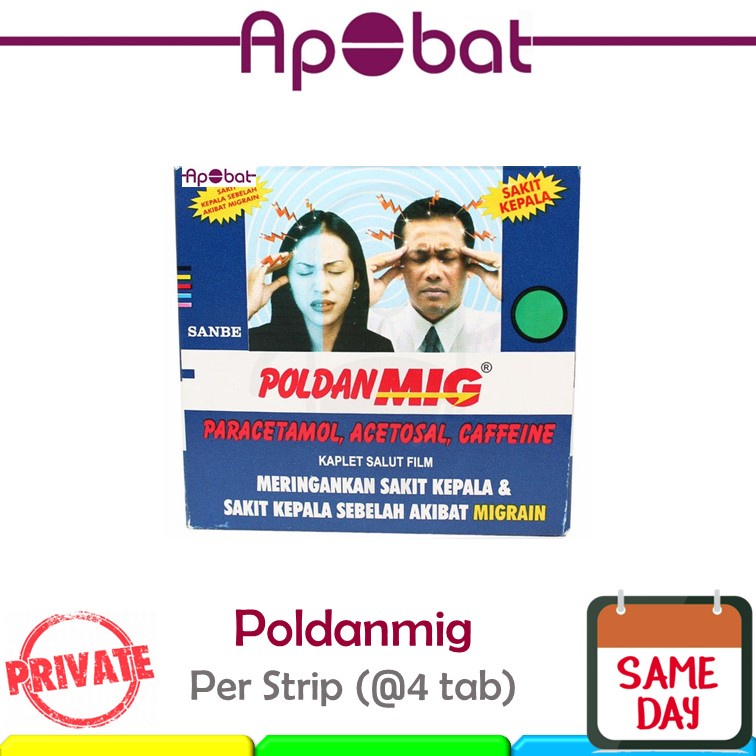 Jual - ApObat - Poldanmig Strip 4 Tablet Obat Sakit Kepala Sebelah ...