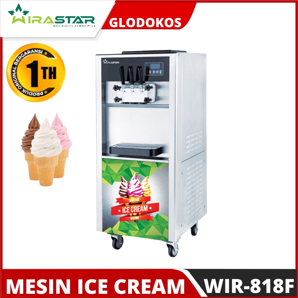 Jual MESIN PEMBUAT ES KRIM WIRASTAR WIR 818F SOFT ICE CREAM MAKER 18 LITER/HOUR 3 TUAS GARANSI ...