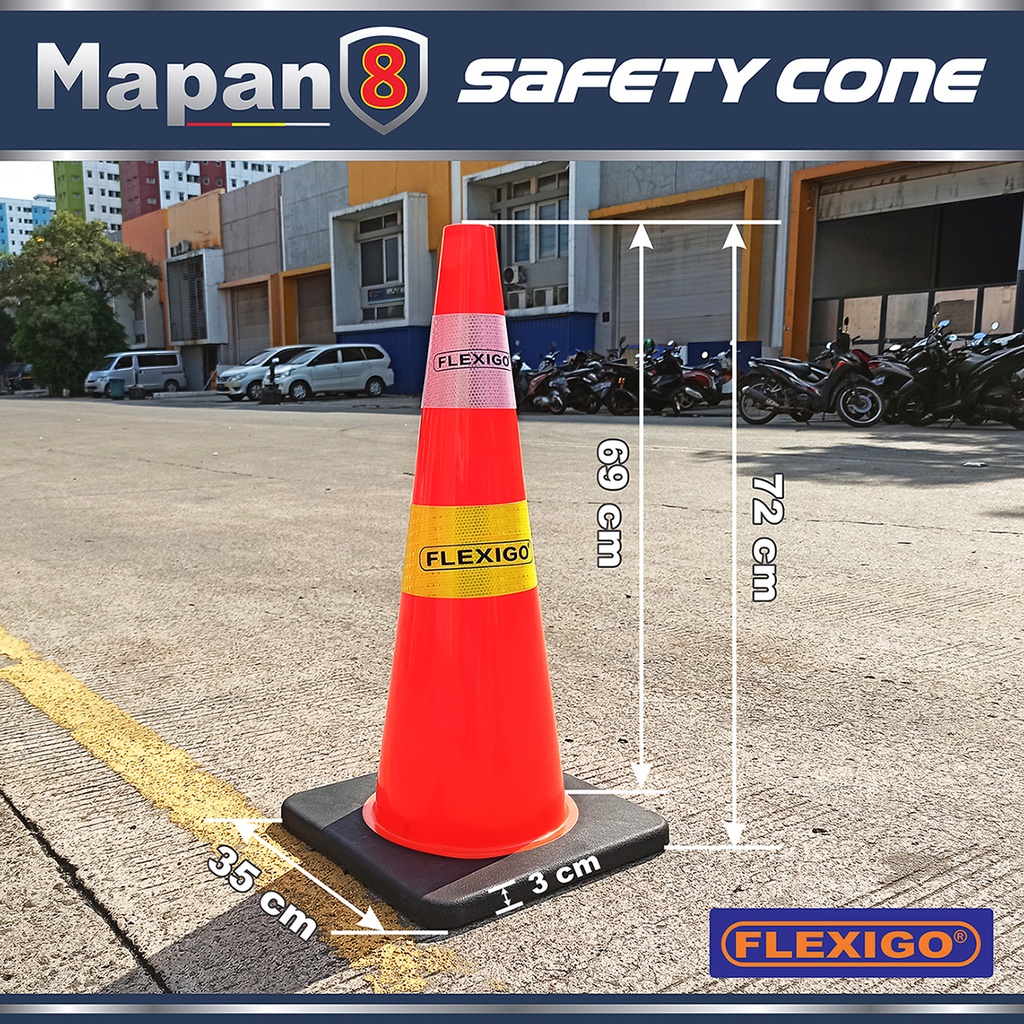 Jual Safety Traffic Cone 70 cm Kerucut Lalu Lintas 2.4 Kg PVC Rubber ...