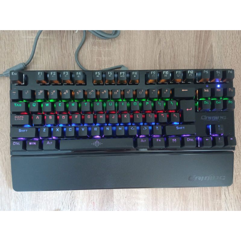 Jual mechanical keyboard merek gaming 87 tombol dengan arm rest keren ...