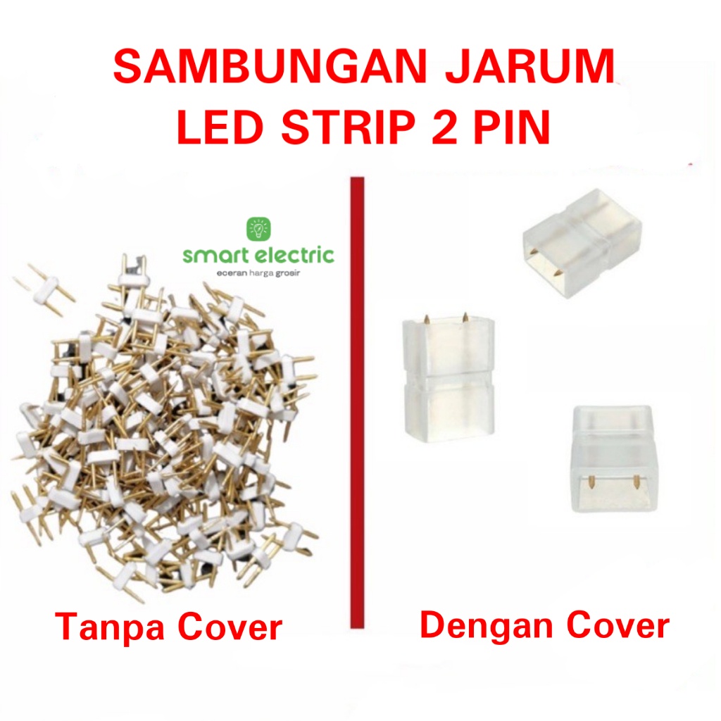 Jual Jarum 2 Pin Sambungan LED Strip Selang Lampu Neon Flex SMD 5050 ...